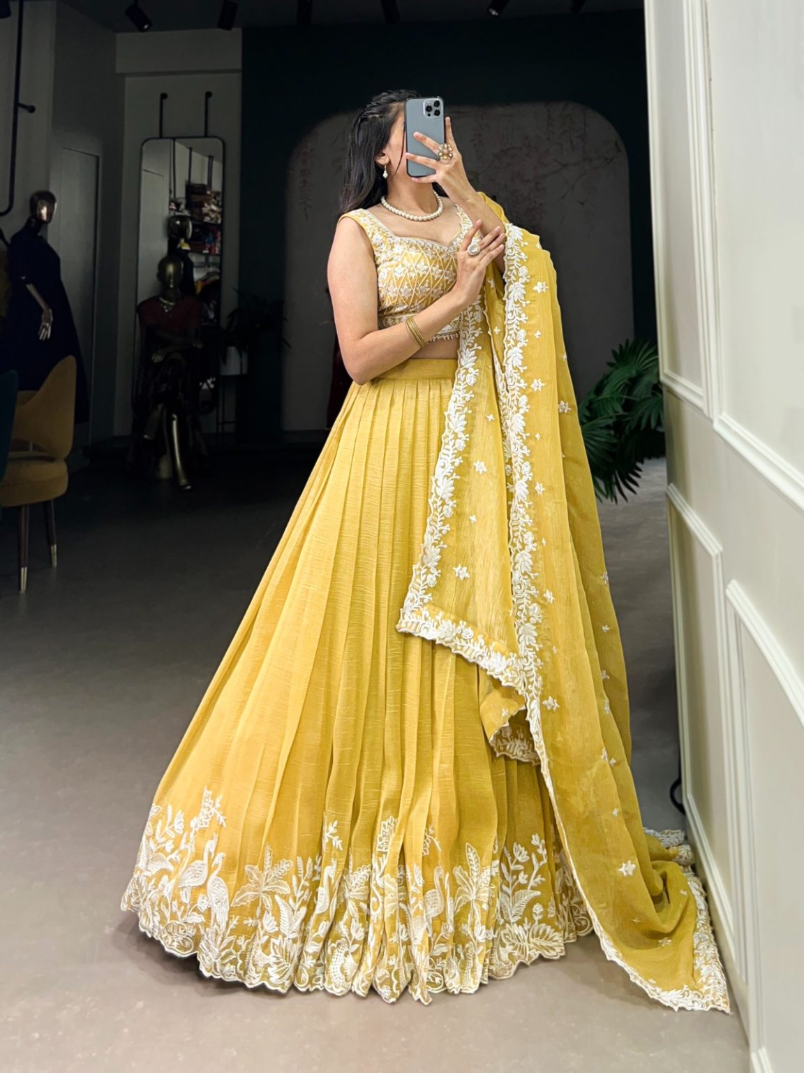 Yellow Color Beautiful Golden Glow and Embroidered Charm lehenga choli ...