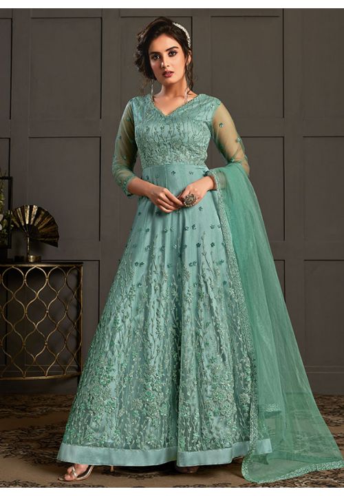 Mint Blue Net Embroidered Anarkali Suit - Salwar Kameez, top 20 salwar ... Mint Blue Net Embroidered Anarkali Suit - Salwar Kameez, top 20 salwar ...