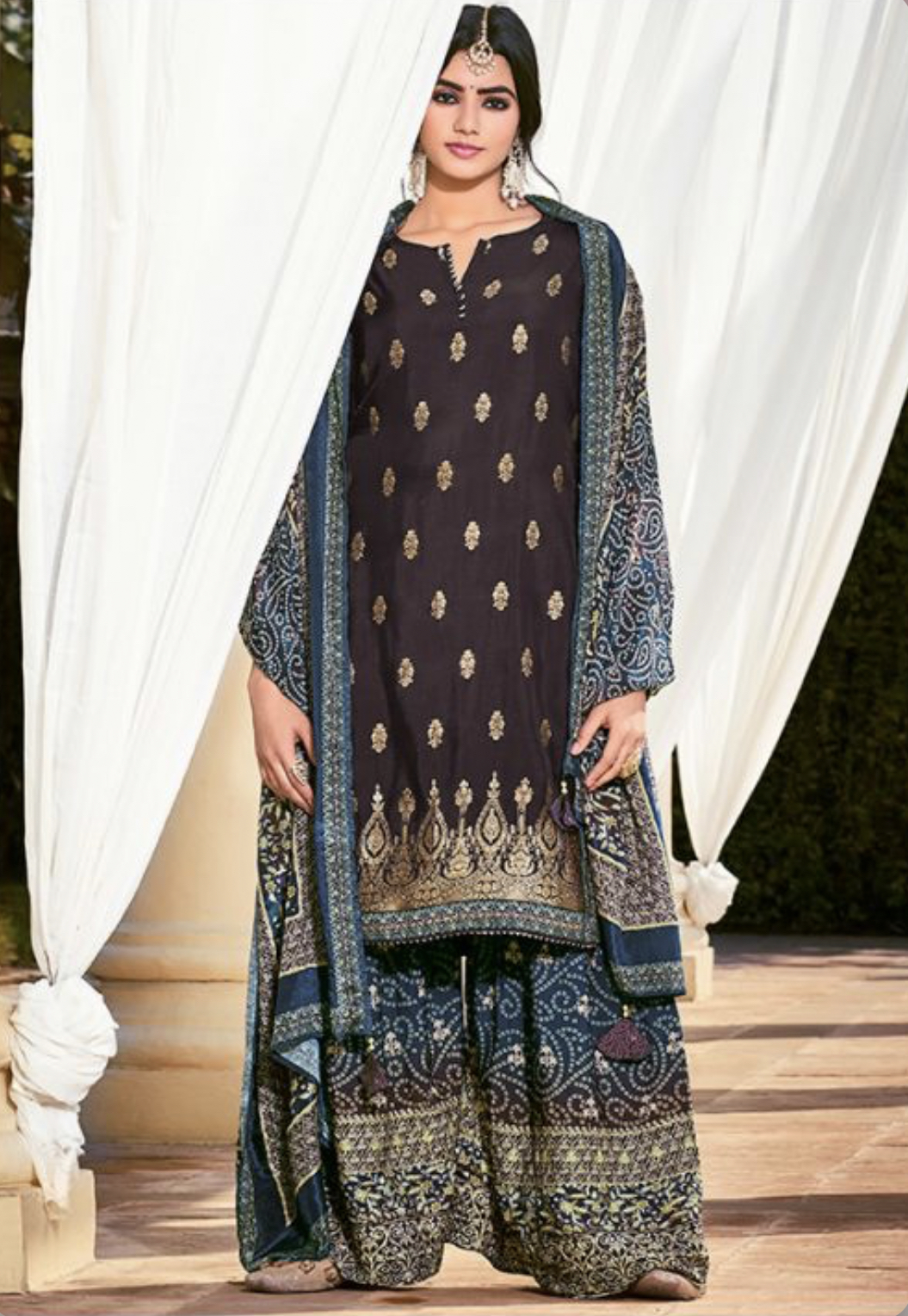 Black Dola Silk Embroidered Sharara Suit - Salwar Kameez, top 20 salwar ... Black Dola Silk Embroidered Sharara Suit - Salwar Kameez, top 20 salwar ...